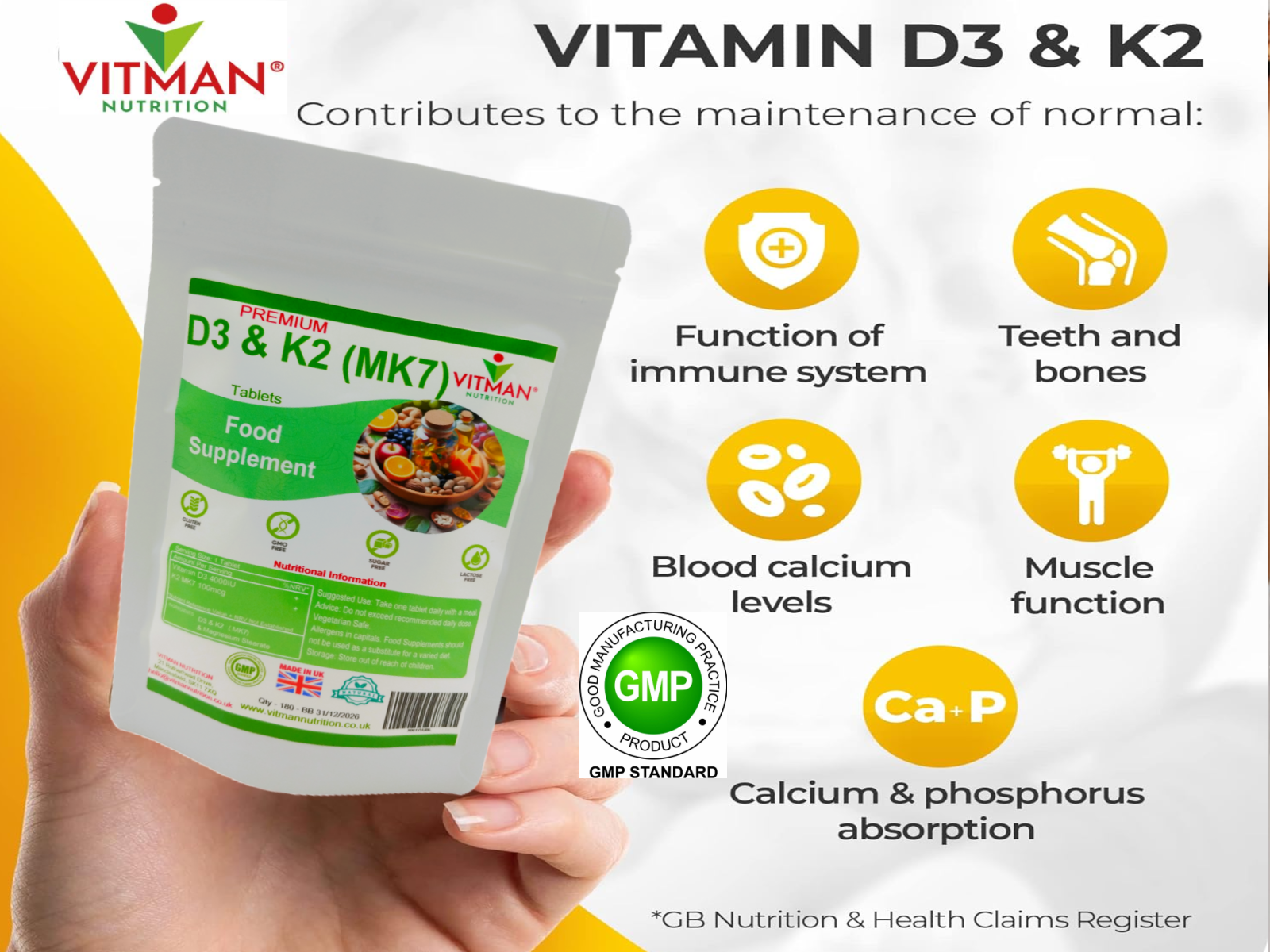 Pure Natural D3 & K2– VitMan Nutrition