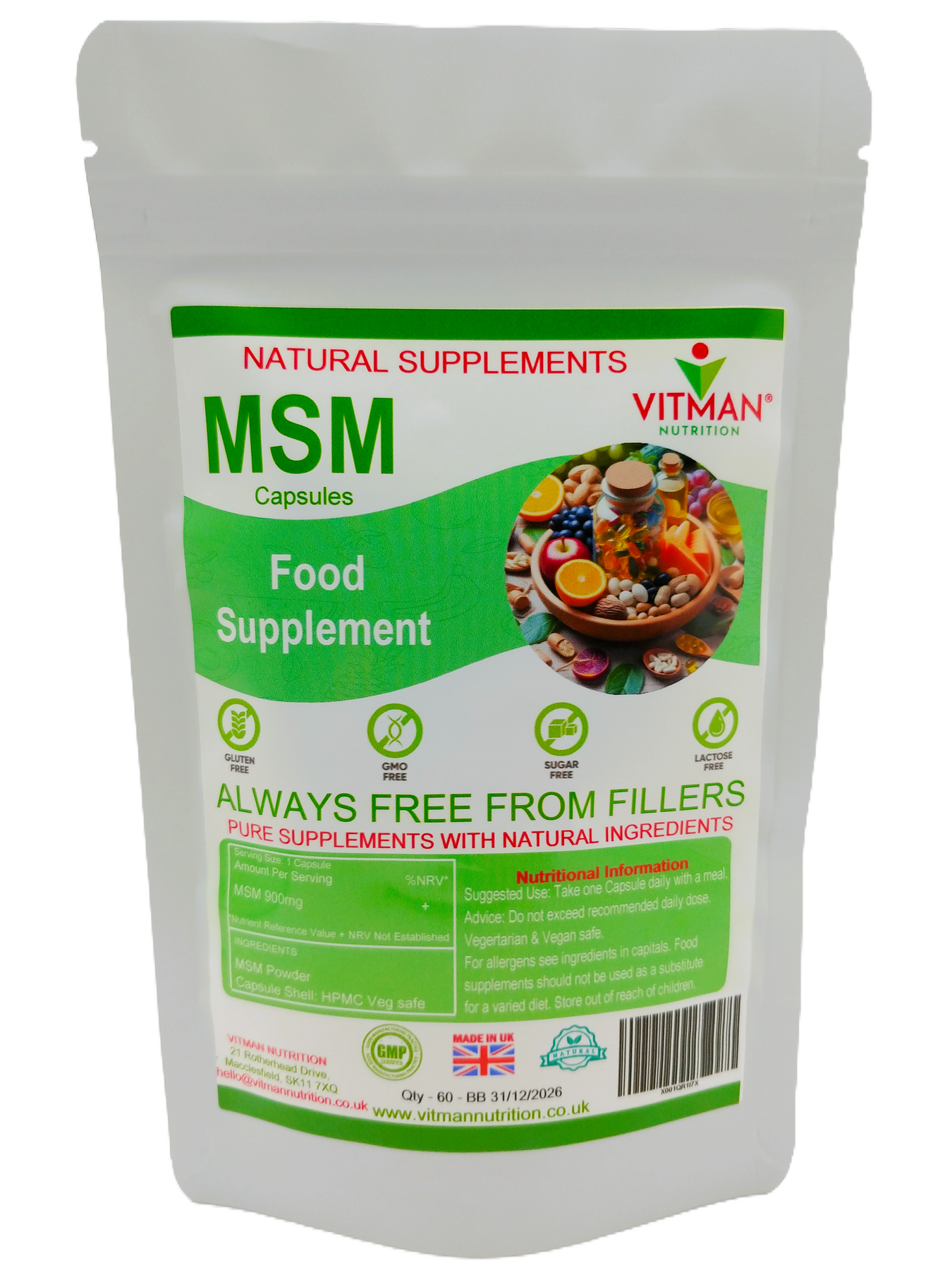 MSM Pure Capsules– VitMan Nutrition